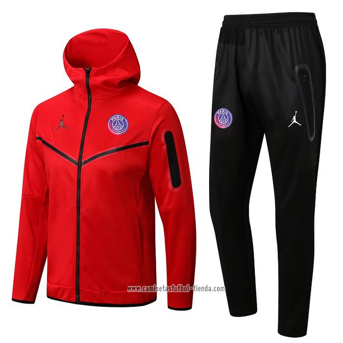 Chandal con Capucha del Paris Saint-Germain Jordan 2022 2023 Rojo ...